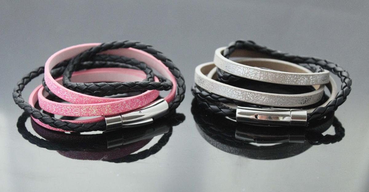 Wraparound Double Layer metallic leather Bracelets - Lots of Designs ...